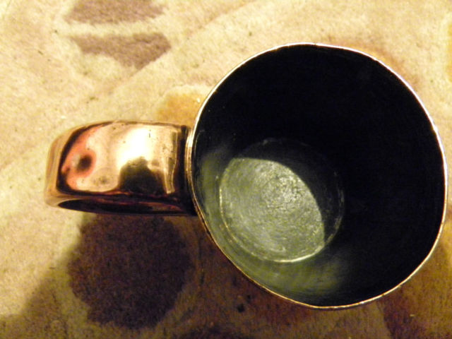 British Royal Navy Rum Cup or Grog Copper Measure 1/2 Gill 19th century