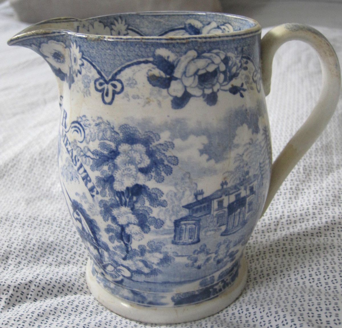 British Royal Queen Victoria Imperial Measure Creamer Pitcher Flow Blue ...