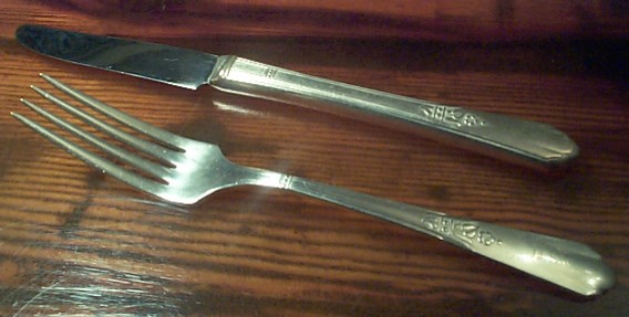 US Navy Silverplated Flatware Encore Pattern with Engraved USN